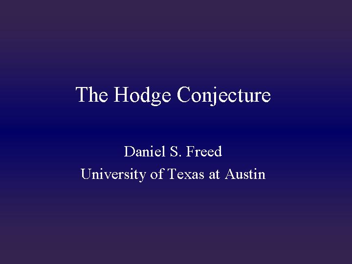 Hodge Conjecture
